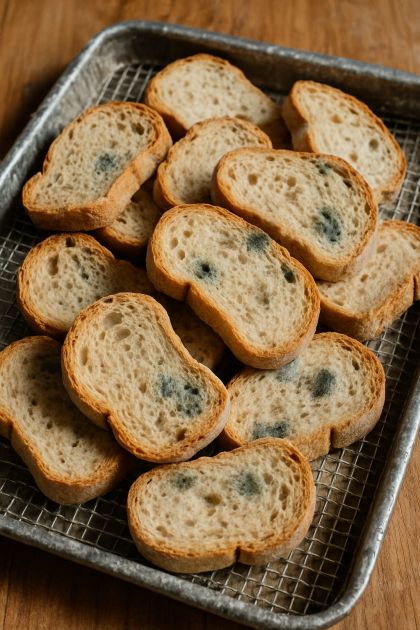 Pulled out some stale bread from pantry. My mother-in-law says it’s wasteful not to use it, but ...